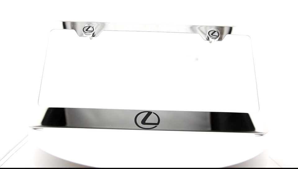 Chrome Fit Lexus Logo Black Letter Laser Etched Engraved License Plate ...