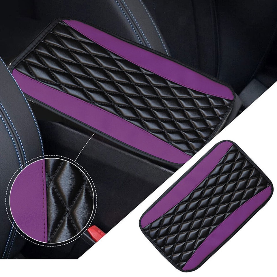 Universal Car Leather Armrest Pad Cover Protector Center Console Box ...