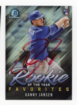 SIGNED BASEBALL CARD AUTO BOWMAN CHROME 2019 DANNY JANSEN #ROYF-6 BLUE ...