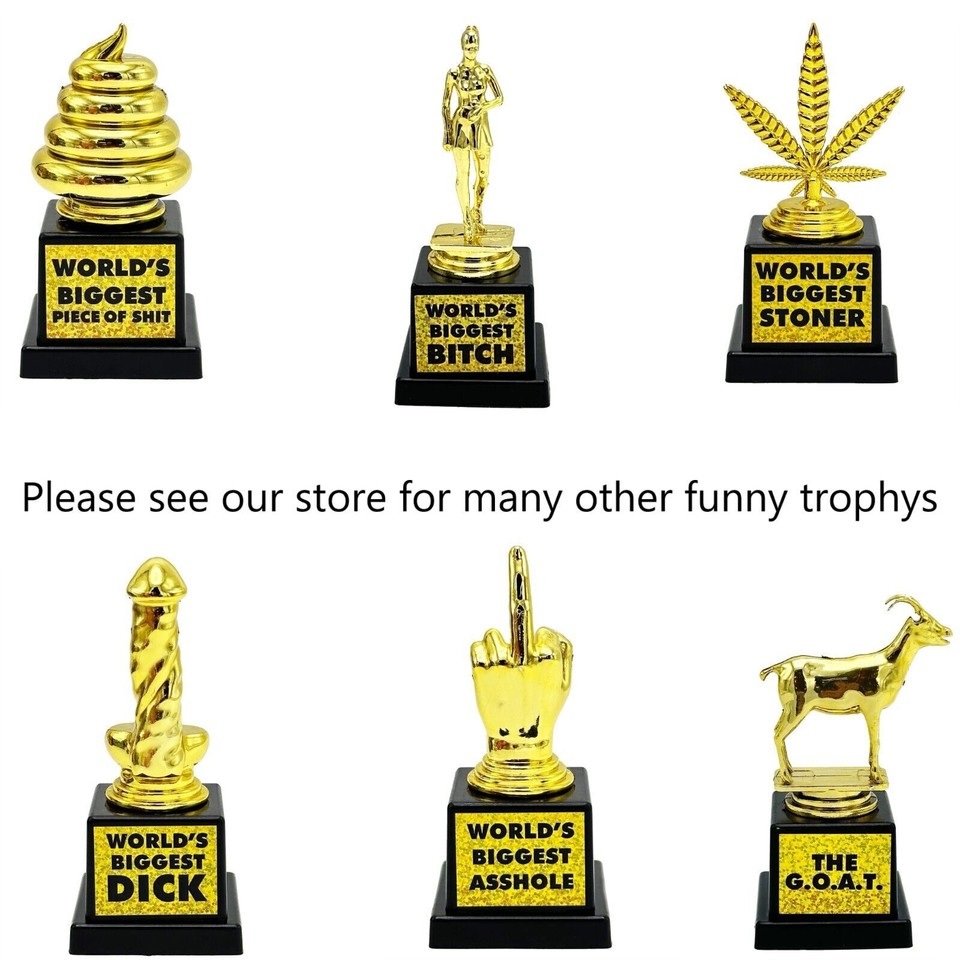 G.O.A.T. Trophy - Greatest of all Time - Funny Novelty Golden Award ...
