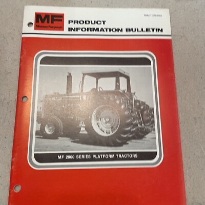 Massey Ferguson - MF 2000 Series Platform Tractor - Product Information ...