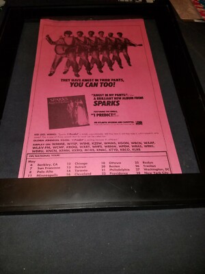 Sparks Angst In My Pants Rare Original Radio Promo Poster Ad Framed! #3 ...