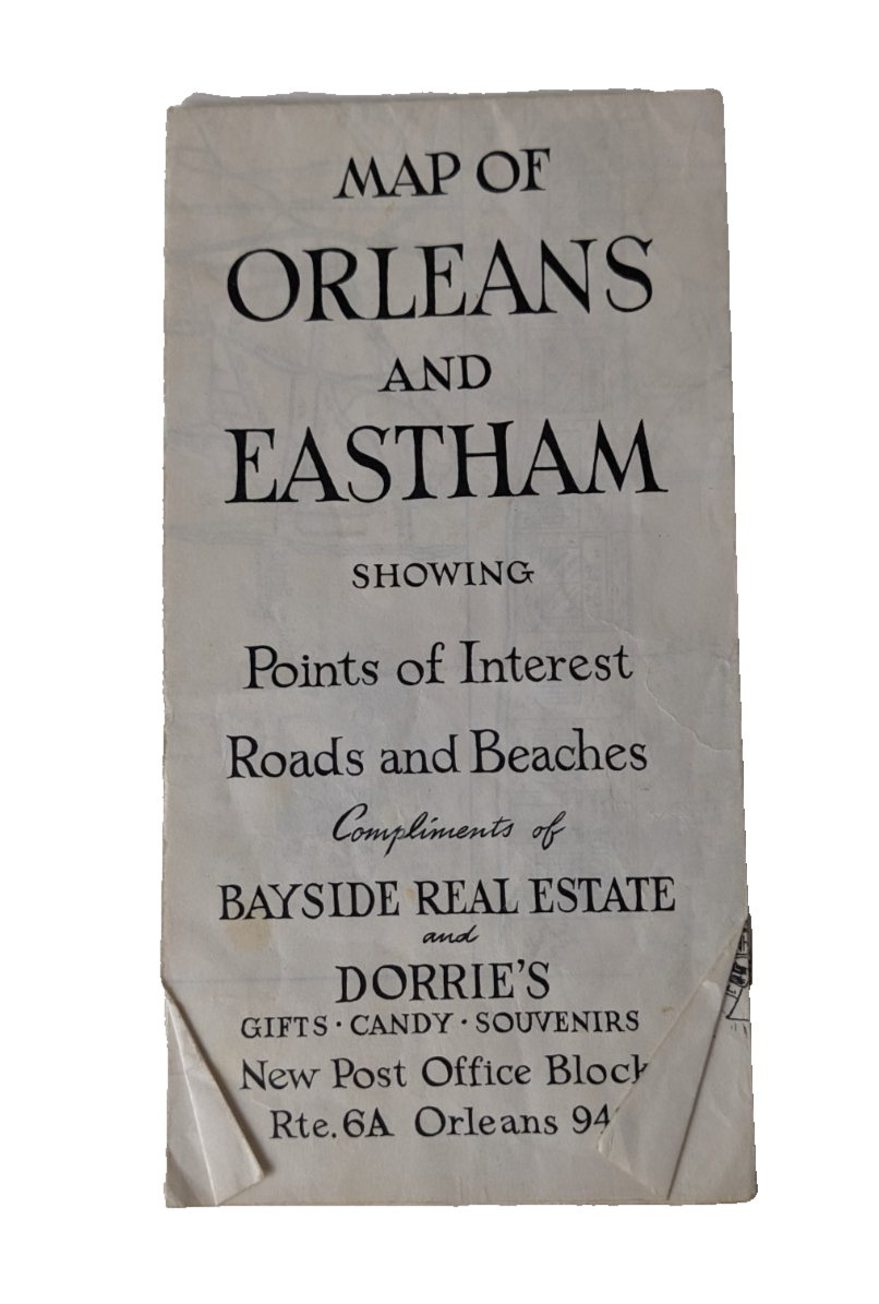 Vintage Map of Orleans & Eastham MA points of interest roads beaches ...