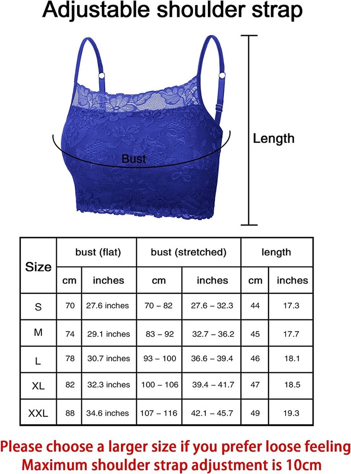 4 Pieces Women's Lace Cami Stretch Lace Half Cami Breathable Lace ...