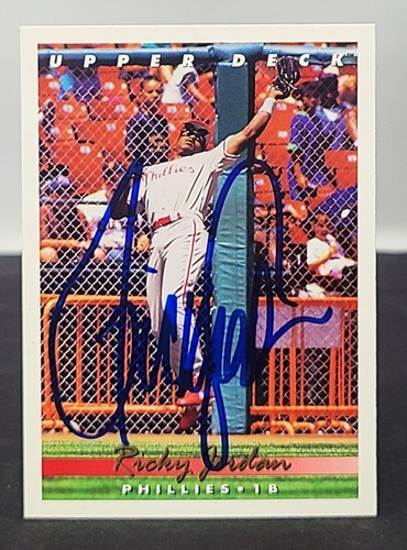 RICKY JORDAN Signed 1993 Upper Deck Baseball Card #561 Philadelphia ...