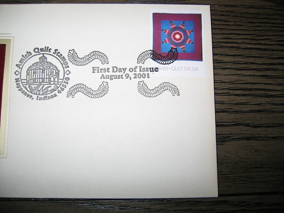 2001 Amish Quilts Lone Star Replica Gold Golden Cover Stamp | eBay