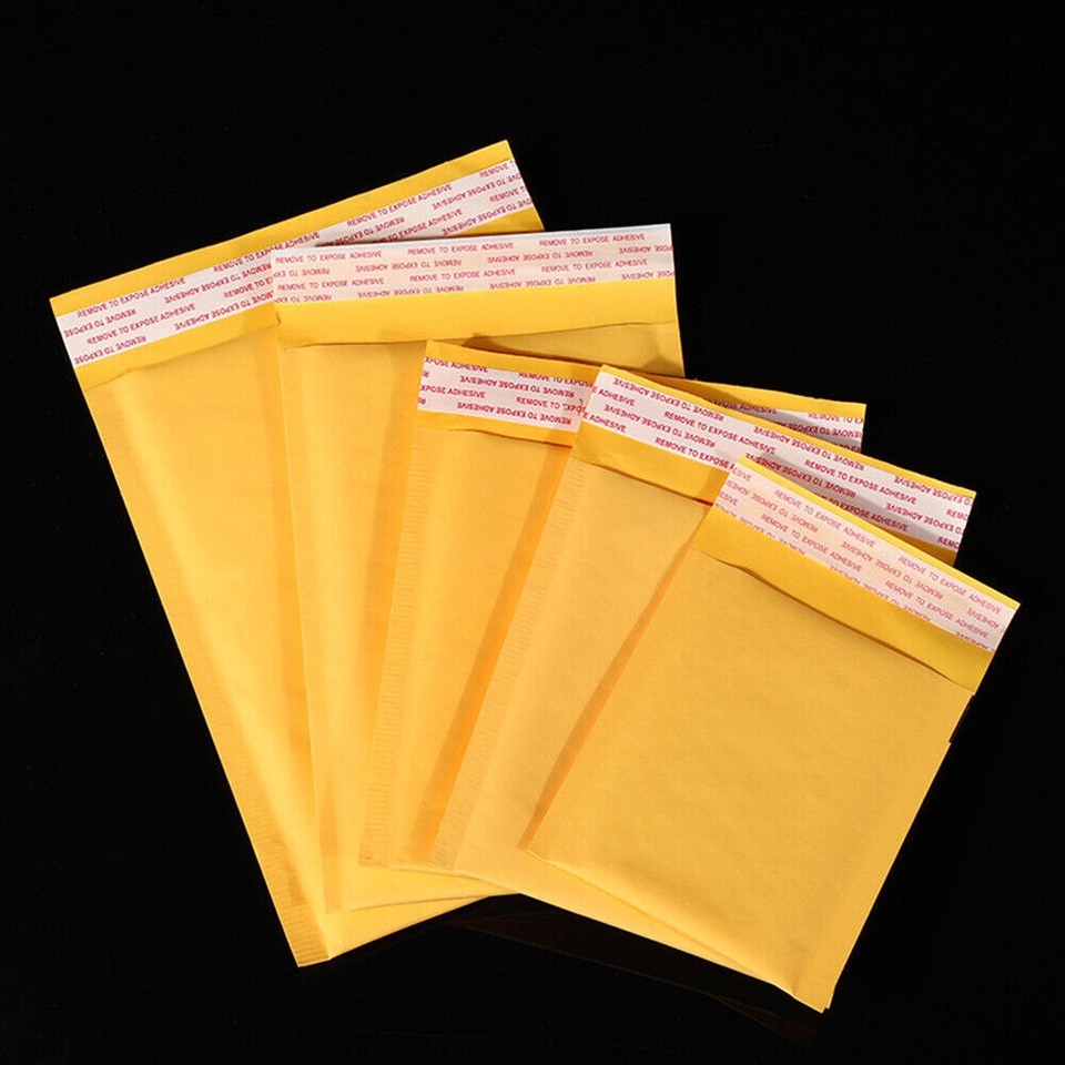 25 50 100 Packs Padded Envelopes Kraft Bubble Mailers Shipping Mailing ...