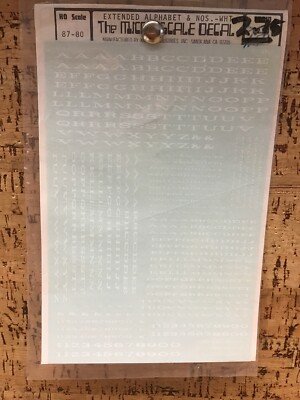 MICROSCALE DECAL HO SCALE 87-80: Extended Alphabet & Numbers- White | eBay