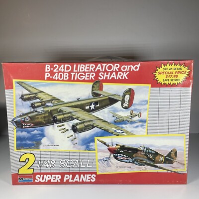 Monogram B-24 Liberator & Curtiss P-40B Tiger Shark #6144 Scale 1/48 ...