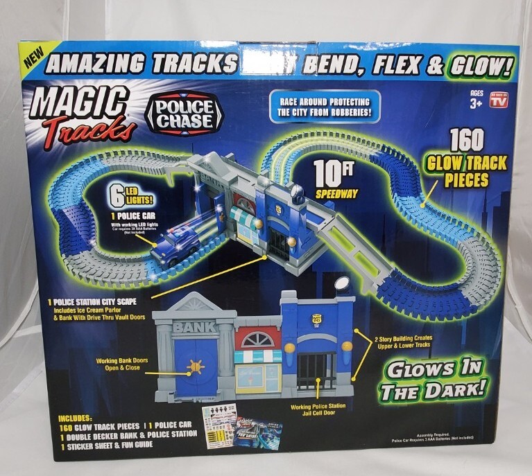 Magic Tracks Police Chase Glow In The Dark Police Car Play Set As Seen ...