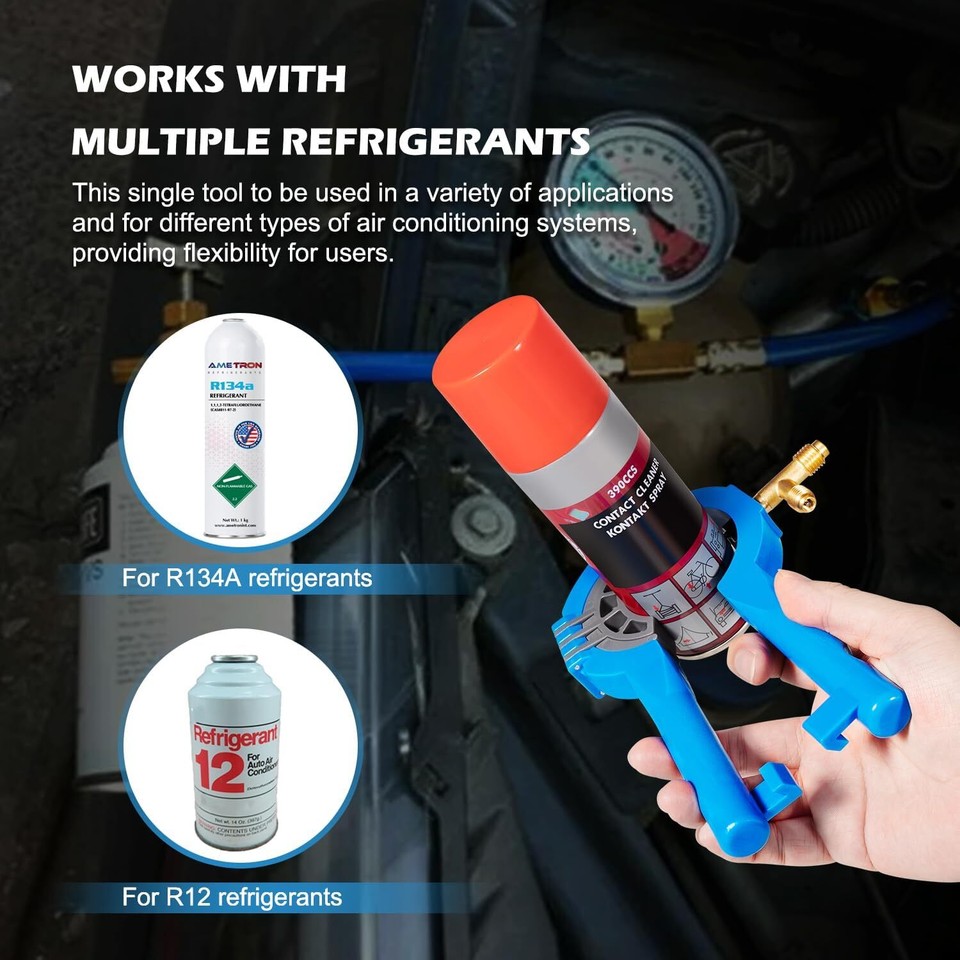 For R12/R134A Air Conditioning 10102 Side Can Tap, AC HVAC Manifold ...