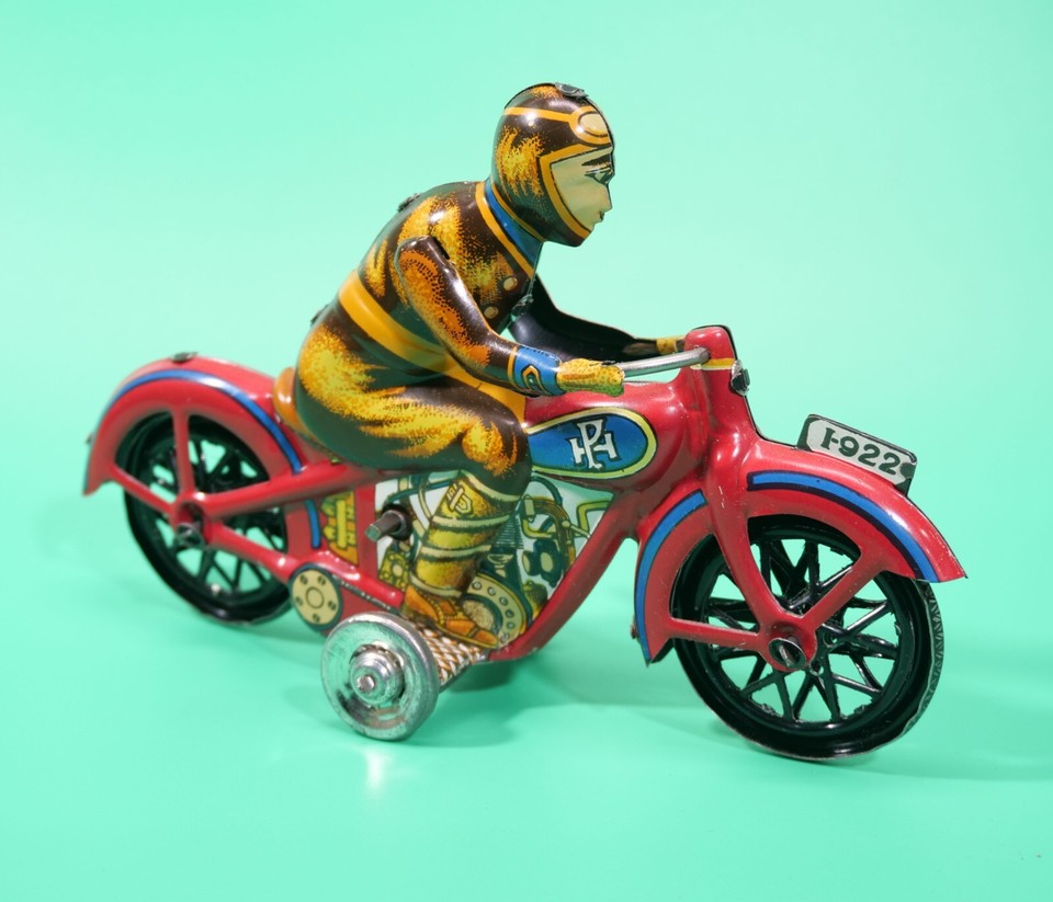 Vintage Paya Red Motorcycle Tin Toy Motorcycle Moto Carrera No. 922 Spain | eBay