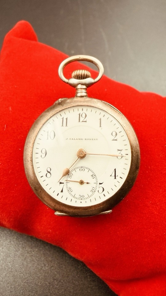 J. Calame - Robert RARE Antique Silver Enamel dial Pocket Watch | eBay