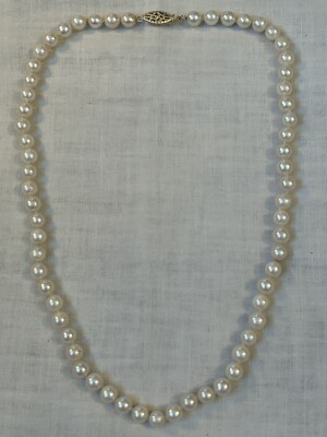 16” LENGTH FRESH WATER PEARLS WITH 14k GOLD CLASP NECKLACE, 5.7 MM ...