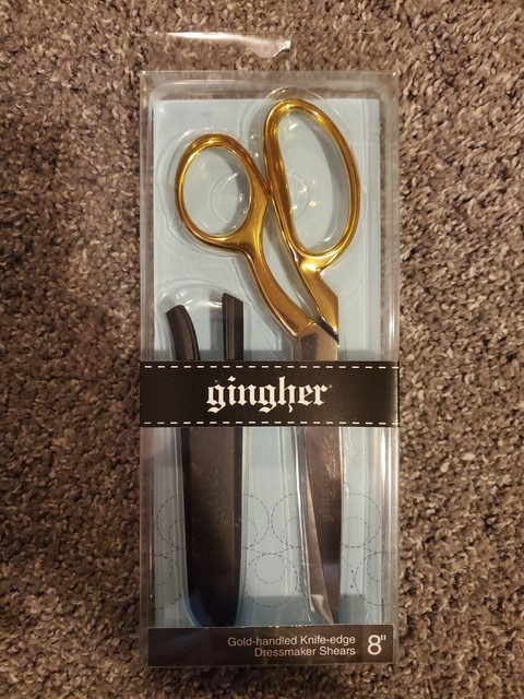 Gingher 8" Gold Handled Knife Edge Dressmakers Shears Scissors G8 for ...