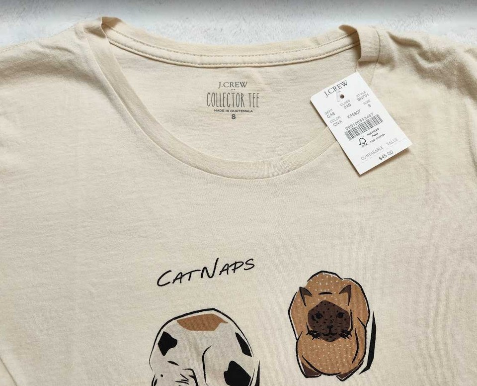 New women's J Crew Factory Cat naps collector tee | eBay