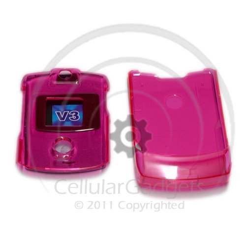 PREMIUM CRYSTAL HOT PINK Protective Case for Motorola RAZR V3 /V3c | eBay