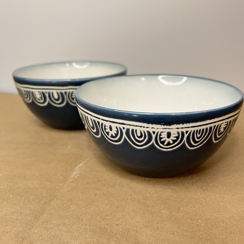 Better Homes and Gardens & Over and Back Stoneware Bowls Set of 2 Blue ...