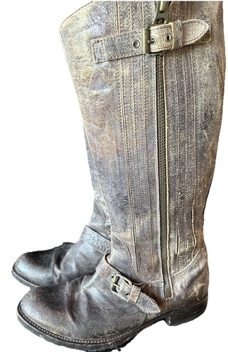 SENDRA Women's Sz 11 Tall Riding Boots Distressed Leather Crackle ...