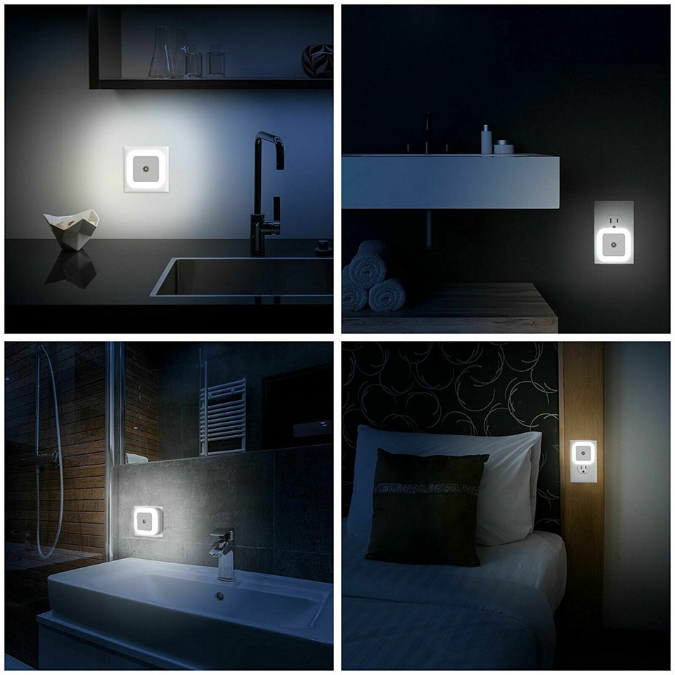 US EU Plug-in Auto Sensor Control LED Night Light Lamp for Bedroom ...