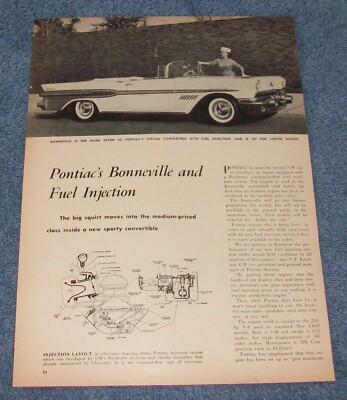 1957 Pontiac Bonneville and Fuel Injection Vintage New Car Info Article ...