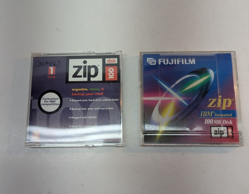 LOT OF 2 Disks Fujifilm and IOMEGA ZIP 100MB IBM Formatted | eBay