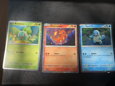 Pokemon 151 Bulbasaur, Charmander & Squirtle Promo Cards SVP046, SVP047 ...