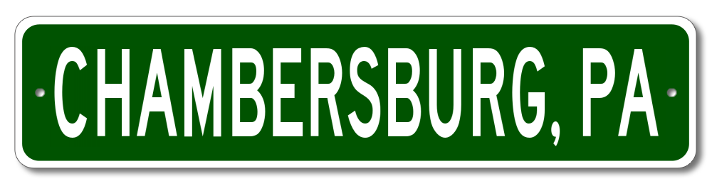 Chambersburg, Pennsylvania Metal Wall Decor City Limit Sign - Aluminum ...
