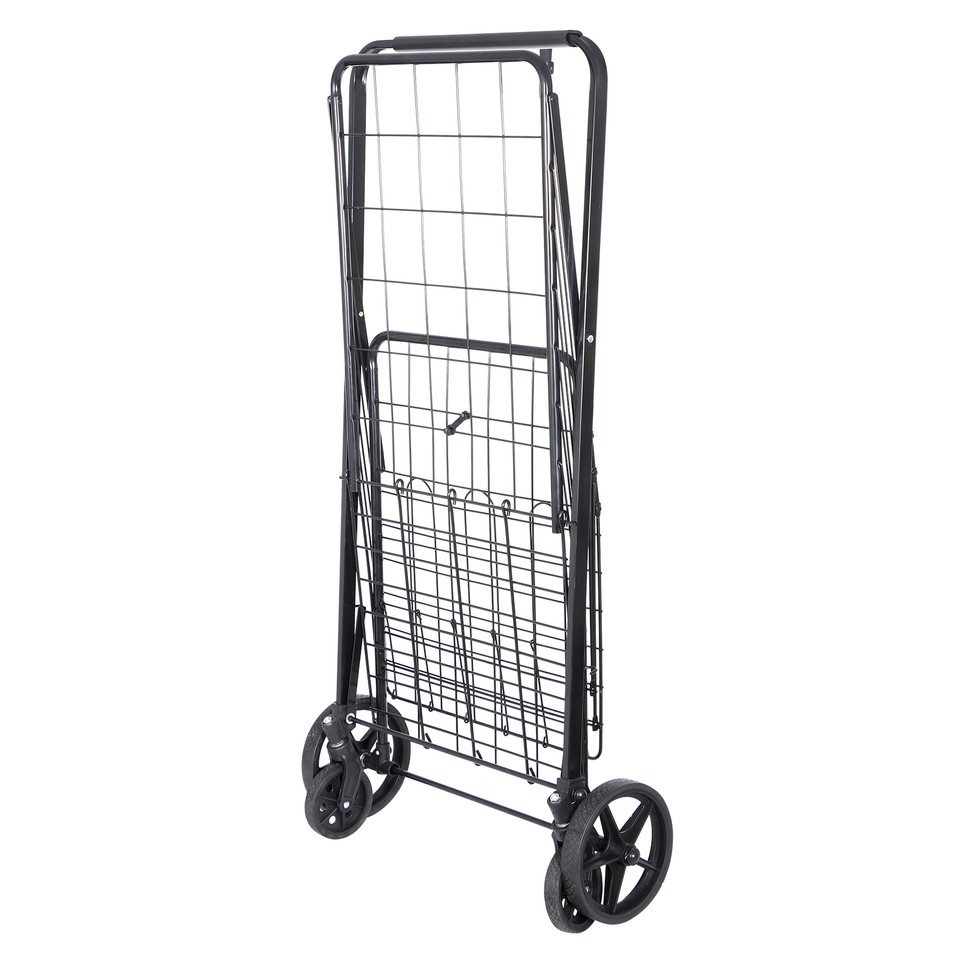 Grocery Utility Shopping Cart Folding Cart with Double Basket for ...