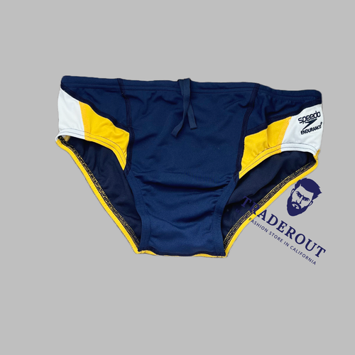 Speedo men navy blue gold splice endurance swim brief swimwear size 32 ...