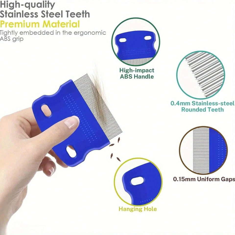 4 Pack Dog Cat Grooming Combs Flea Lice Comb Double Sided Professional ...