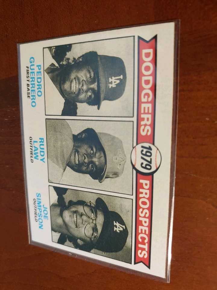 1979 Topps Dodgers Prospects #719 Pedro Guerrero, Rudy Law, Joe Simpson ...