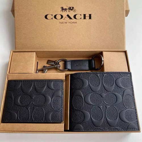 Wallet COACH Men Wallet Bifold Signature Original (Embossed Black) | eBay