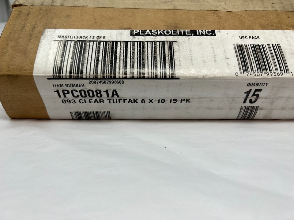 Lot of (15) TUFFAK 10-in x 8-in x 0.093-in Clear Polycarbonate Sheets ...