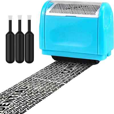 Identity Theft Protection Roller Stamp & Ink Refills, Security Privacy ...