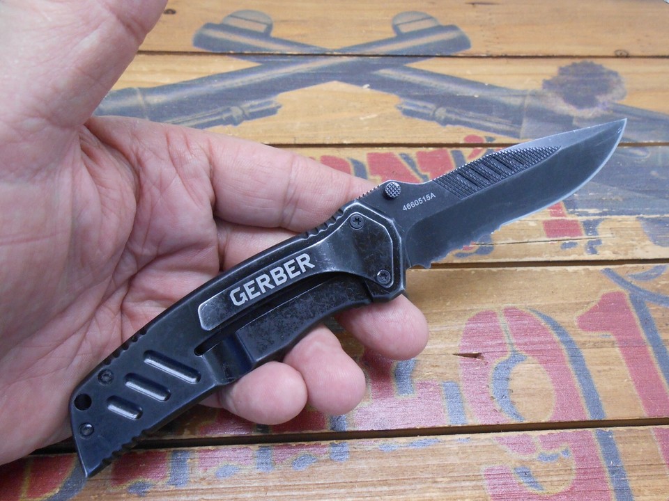 Gerber Swagger Pocket Knife Frame Lock Combo Edge Blade | eBay