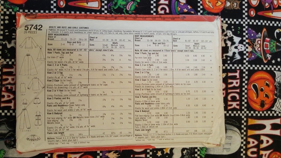 Simplicity Pattern 5742 Kids 6 - 8 Costume Pirate Dracula Ballerina ...