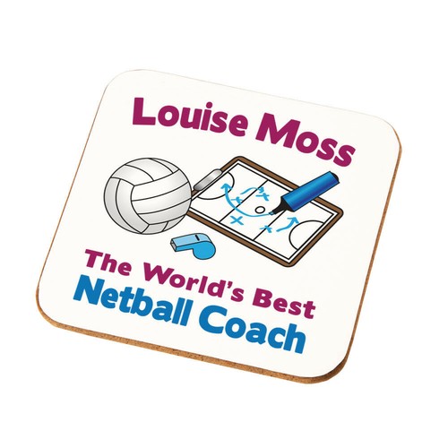 Personalised Worlds Best Netball Coach Coaster Gift Best Netball Coach ...