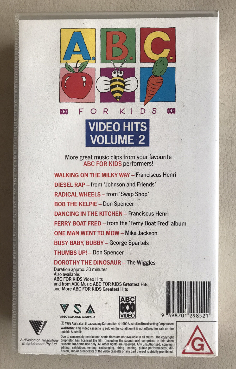 ABC for KIDS Video Hits Volume 2 VHS PAL 1992 | eBay