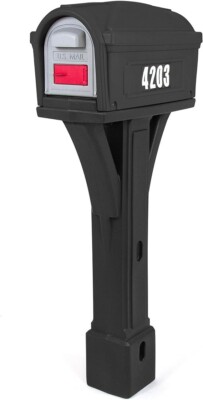 Simplay3 Classic Plastic Residential Mailbox & Post Mount Combo Kit ...