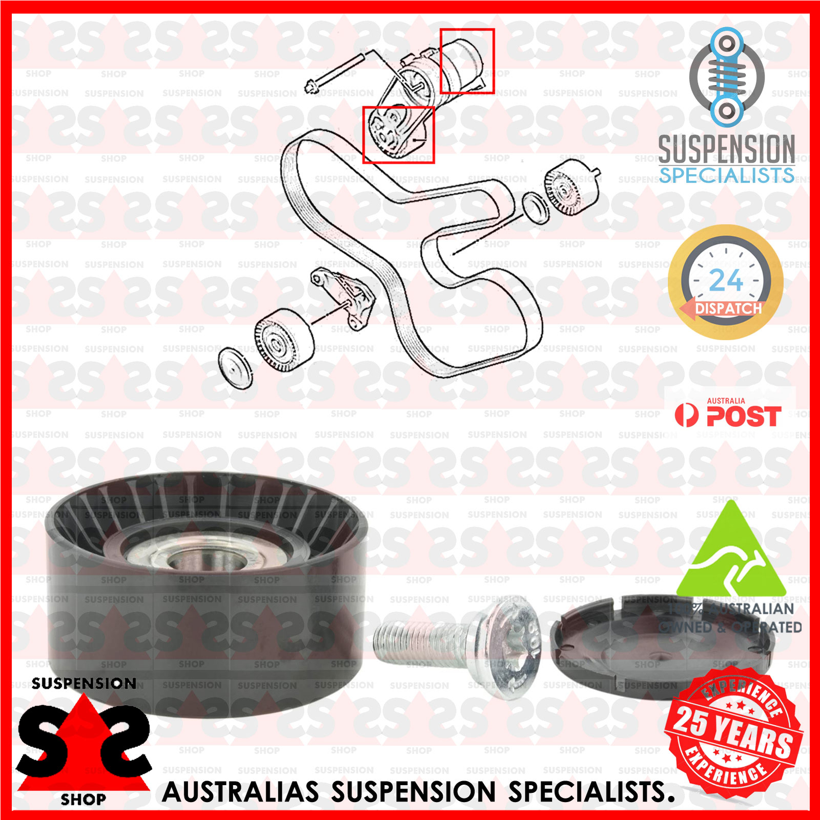 Tensioner Pulley, V-Ribbed Belt Suit BMW X5 (E70) xDrive 35 i X5 (E70 ...