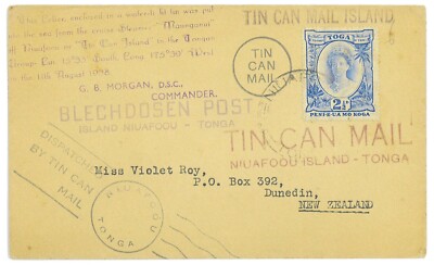P4324 - TONGA, TIN CAN MAIL, FROM NIUAFOOU TO NEW ZEALAND 1938 | eBay