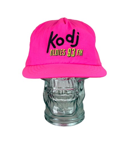 Vintage Neón Hot Pink KODJ Oldies 93 FM Radio Advertisement Strapback ...