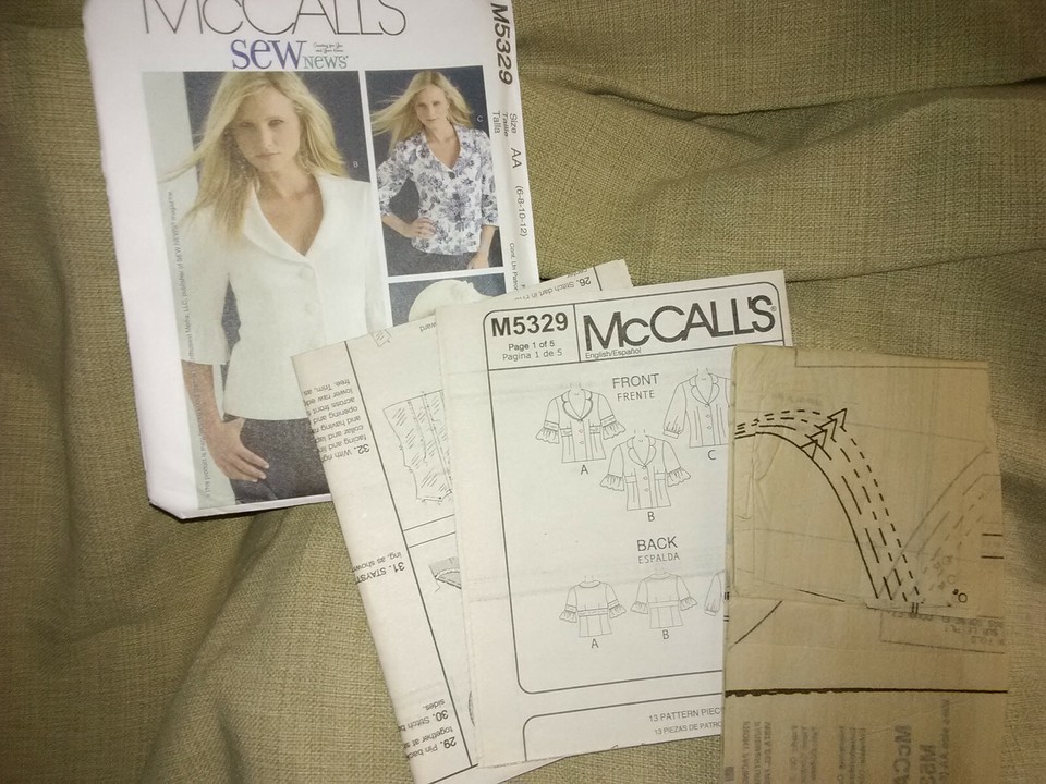 New McCall's Sewing Pattern #M5329 Size AA 6-8-10-12 Fashion Tops | eBay