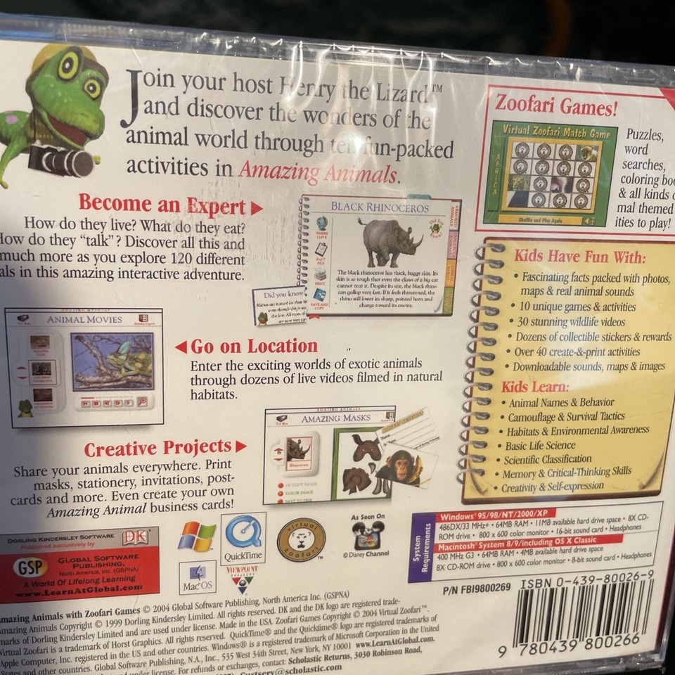 DK Amazing Animals [Win & Mac CD-ROM] 9780439800266 - Bonus Game ...