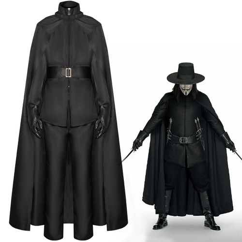 Cosplay V for Vendetta Masks Costumes Halloween Carnival Suits Full Set ...