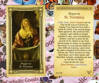 Prayer to Saint St. Veronica - Glossy Paperstock Holy Card KE24-558 | eBay