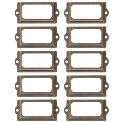 12 Pcs Tag Box Business Card Office Student Holder Metal Label Holders ...