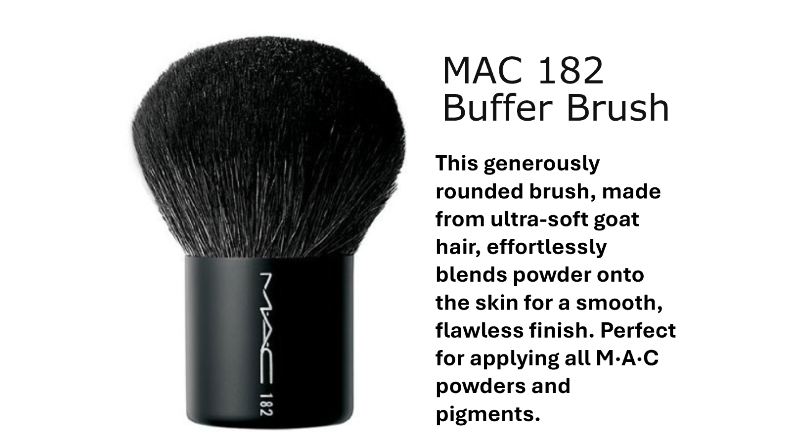 MAC 182S Buffer Makeup Brush Powders Bronzers Blush Foundation MSRP$58 ...