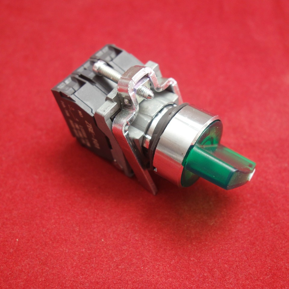 4PCS 22mm ILlUMINATED Selector switch 2 Position Fits Green XB4BK123B5 ...